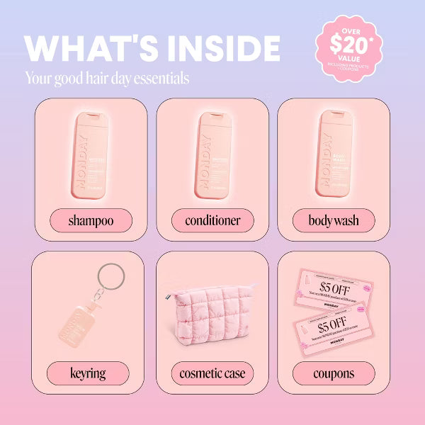 MONDAY | Hair & Body Shampoo and Conditioner Gift Set - Travel Set ...