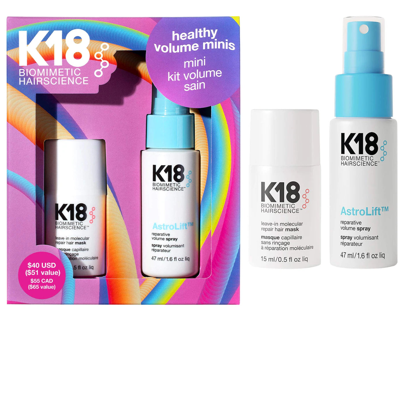 K18 Biomimetic | Healthy Volume Minis Hair Gift Set – DaMar Beauty
